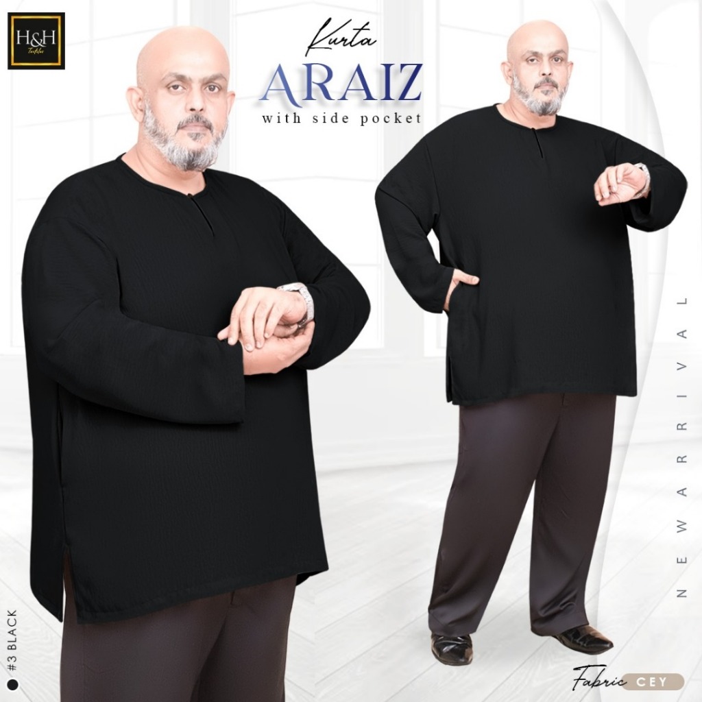 New Arrival ARAIZ Kurta Lelaki For Men (Plus Size) Febric COTTON CEY ...