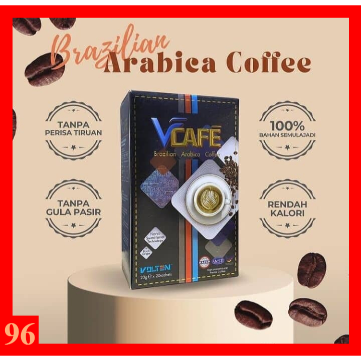 HALAL Volten Vcafe Brazilian Arabica Coffee / Kopi Arabica Vcafe (20 ...