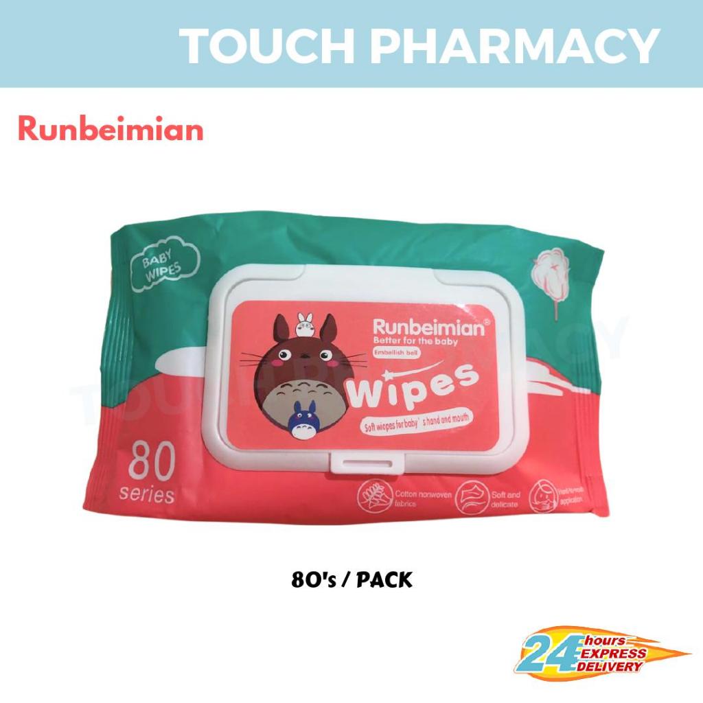 RUNBEIMIAN Baby Wipes Baby Wet Tissue 80's/PACK (NON ALCOHOL) | Shopee ...