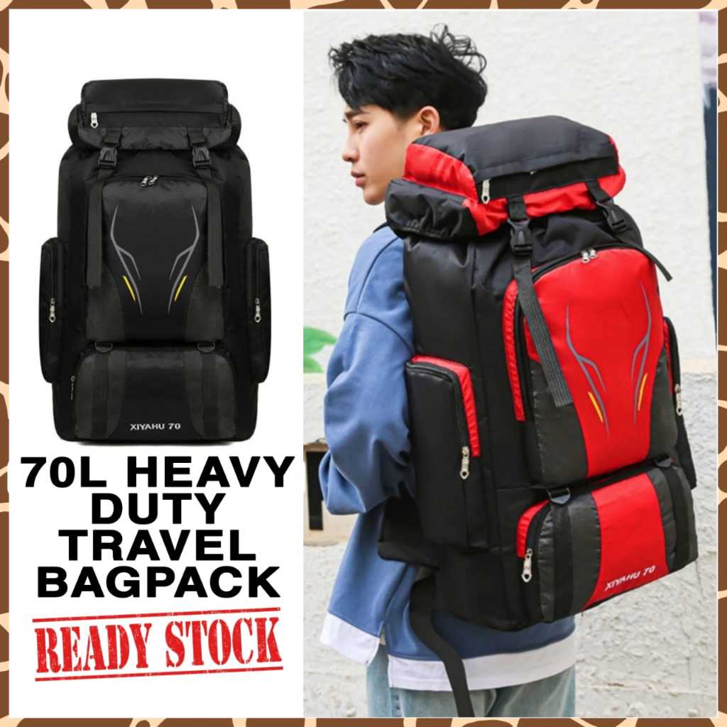 70L Large Capacity Backpack Waterproof Beg Hiking Bag Military Daki ...