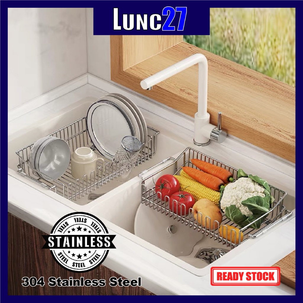 304 Stainless Steel Kitchen Dishes Dish Wash Basin Drain Vegetable ...