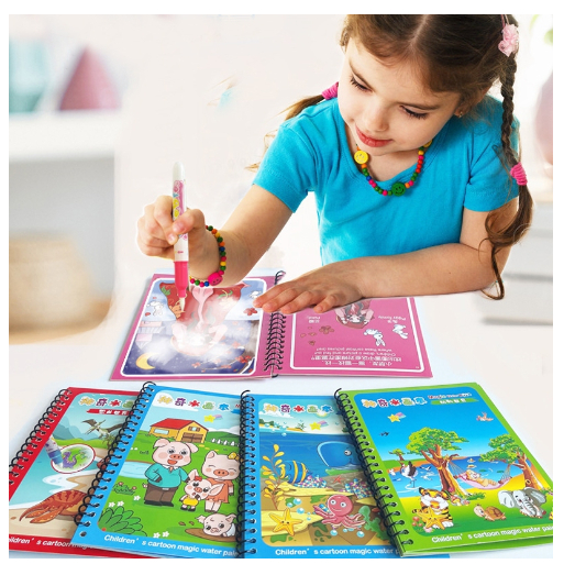 Magic Watercolor Reusable Coloring Books Water colour/ Buku Mewarna Air ...