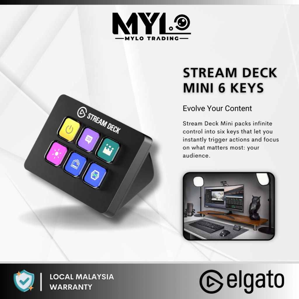 - ELGATO StreamDeck Mini - 6 Keys LCD (10GAI9901) | Shopee Singapore