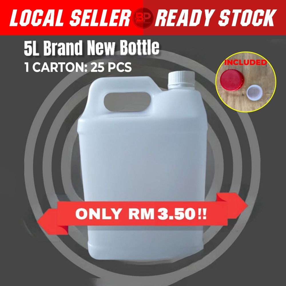 5 Liter Brand New Bottle Jerry Can 1 Liter HDPE Plastic Bottle with Cap ...