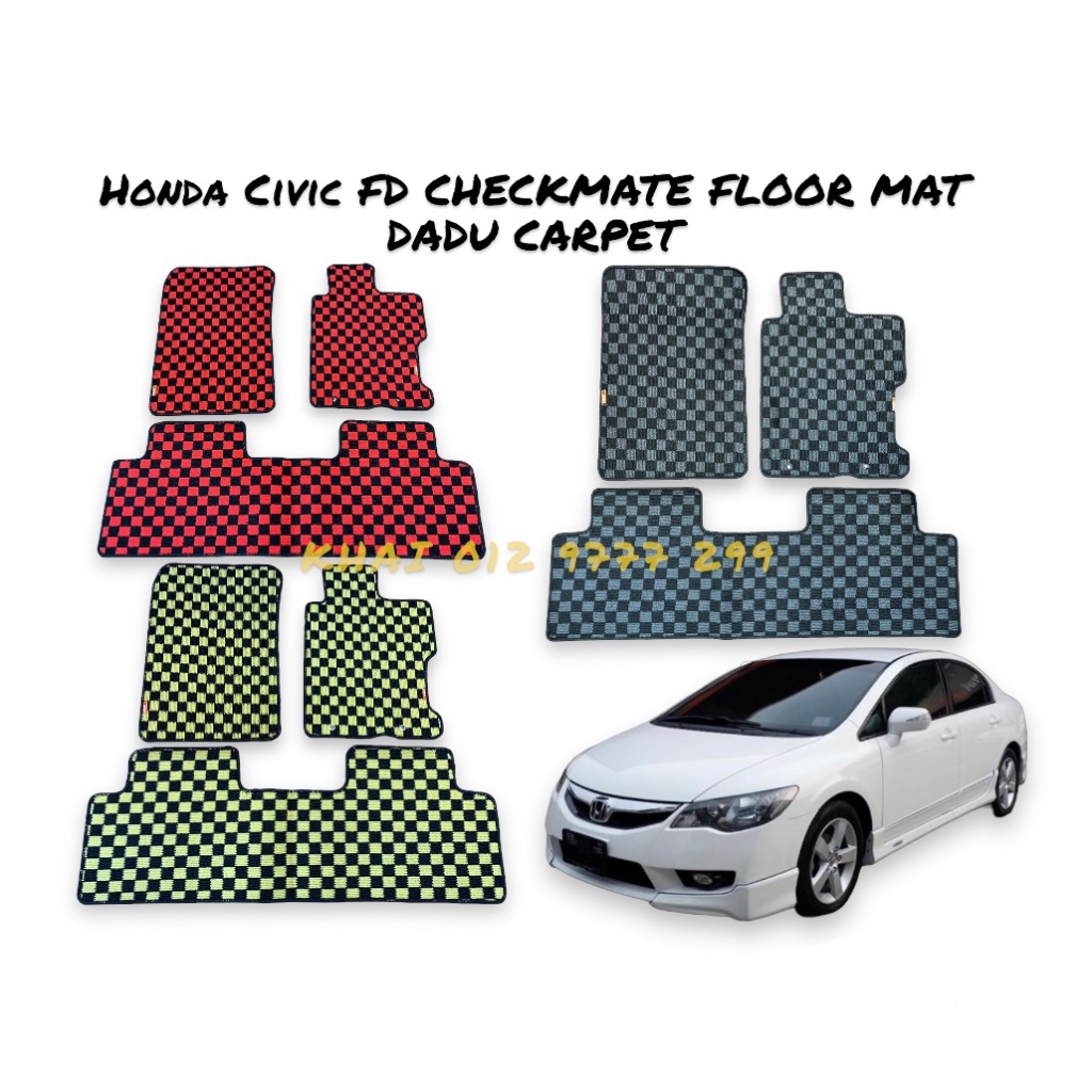 Honda Civic FD Dadu Checkmate Car Carpet Floor Mat Karpet Karo Thai ...