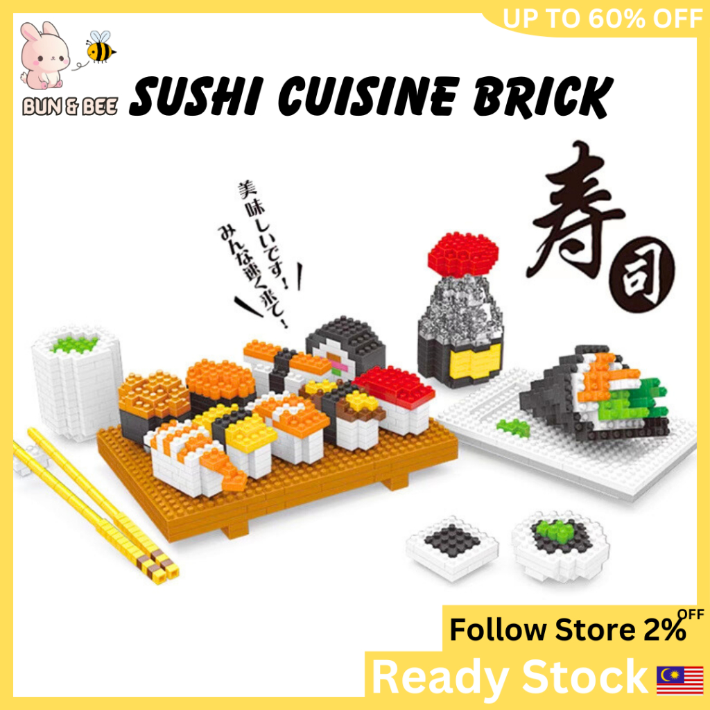 Japanese Food Sushi Building Bricks Mini Blocks Mainan Set Sushi ...