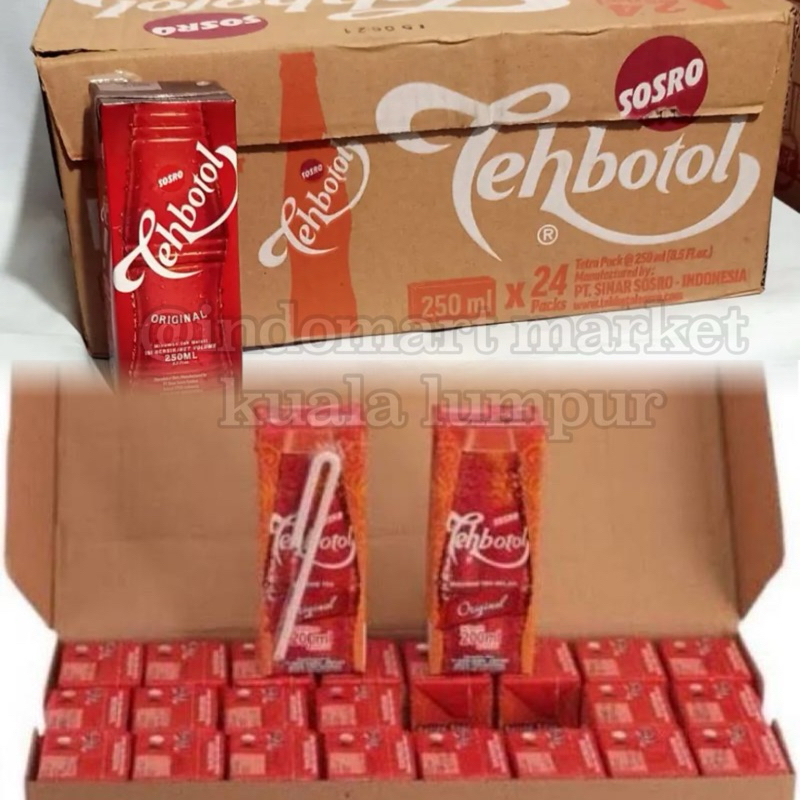 Sosro Bottle Tea Pack 250ML Box (1 Carton = 24 Boxes) | Shopee Singapore