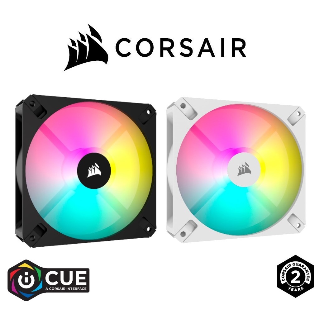 CORSAIR AR120 RGB - 120mm iCUE RGB LED PWM Fan (BLACK/WHITE) [SINGLE ...
