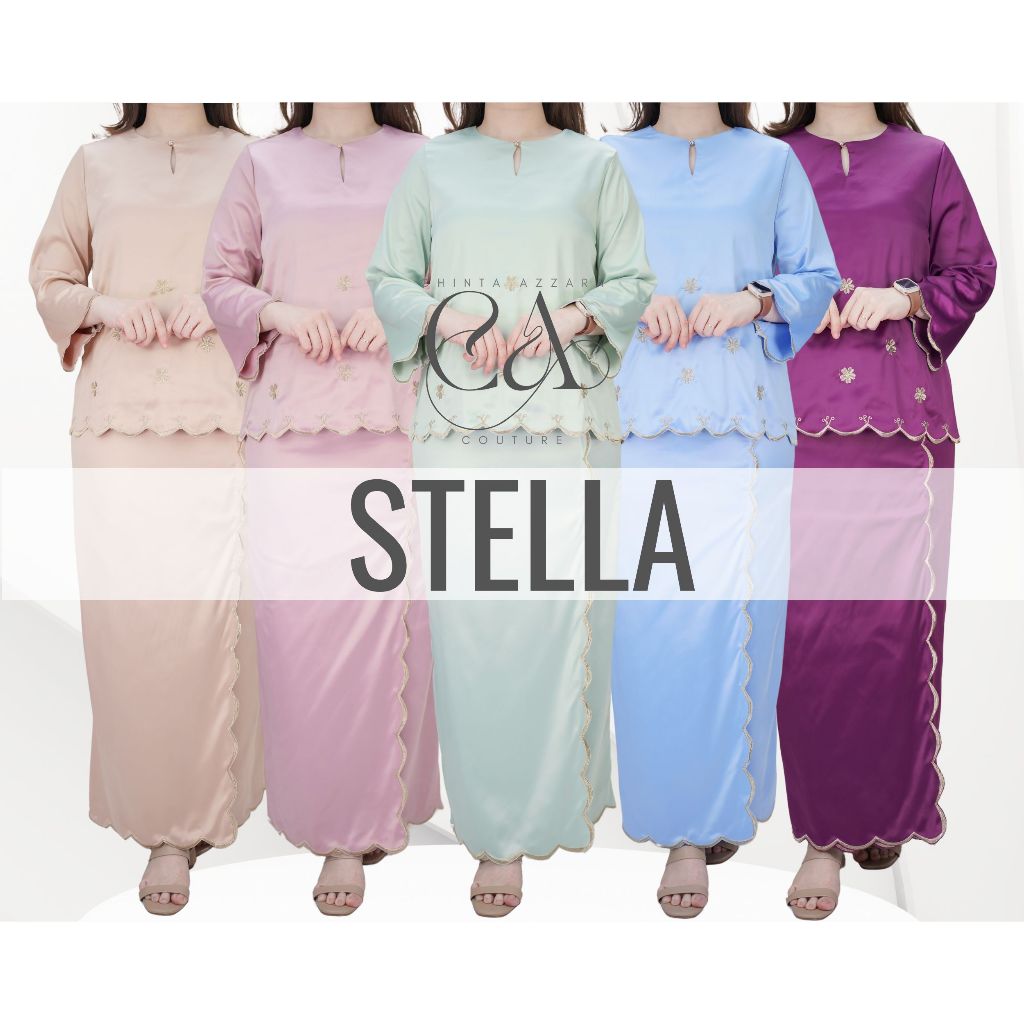 STELLA KURUNG KEDAH SULAM SET SATIN BAJU RAYA 2025 | Shopee Singapore