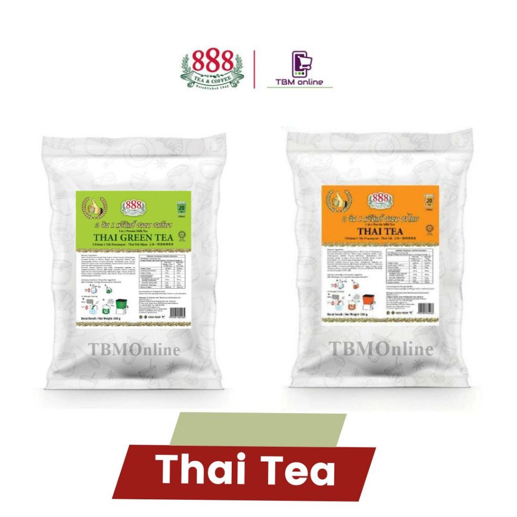 888 Instant Thai Tea 650g HALAL (3 in 1 Premix) - Thai Milk Tea / Thai ...