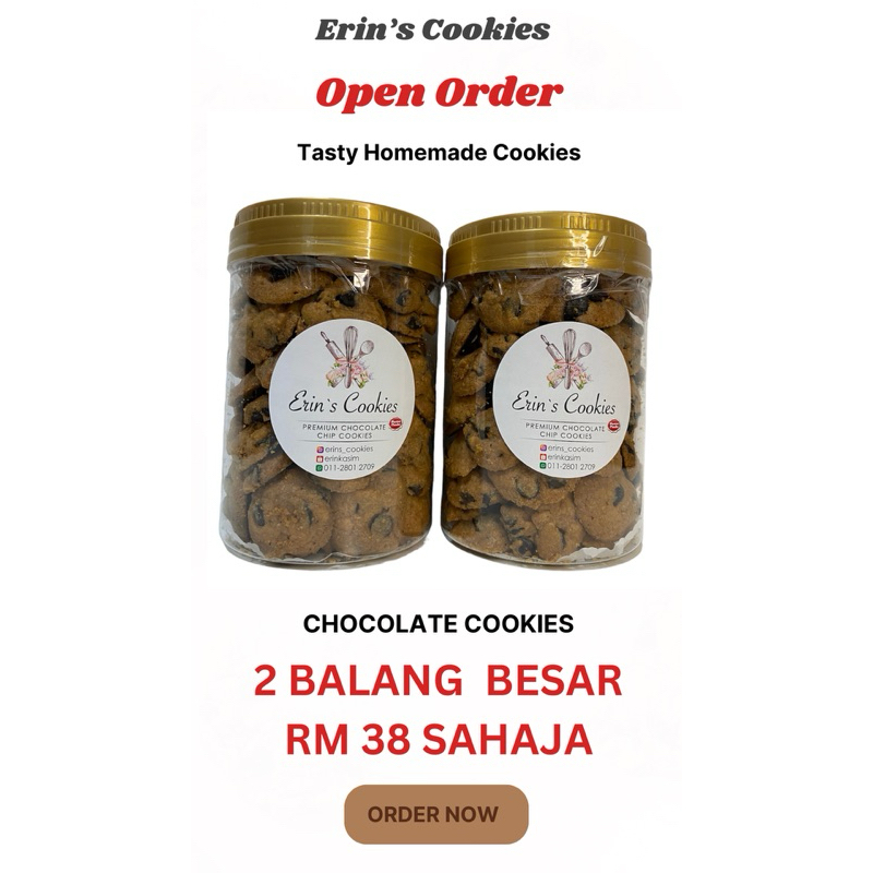 ERIN’S Chocolate Chip Cookies (2 BALANG) | Shopee Singapore