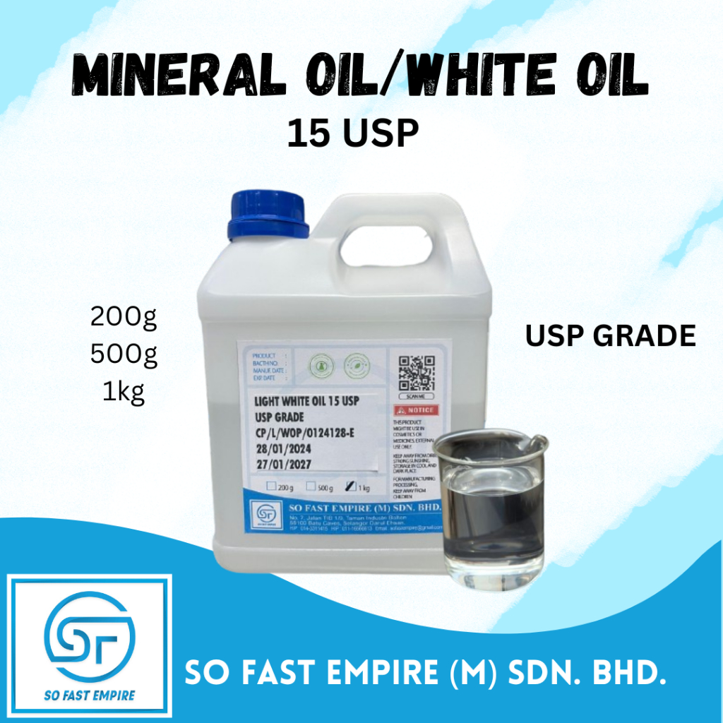 Mineral Oil / White Oil, 15 USP Grade (Cosmetics, Medical, Industrial ...