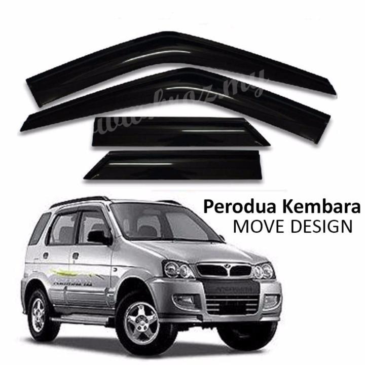 (4 PCS) High-Quality Air-Press Window PERODUA KEMBARA DOOR-VISOR MOVE ...