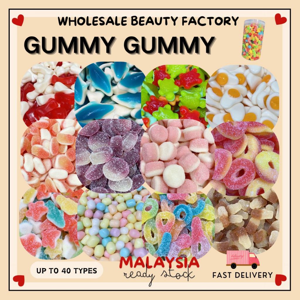 50Gram Gummy Candy Sweets Candy Worm Shaped Bear Shaped StarShape ...