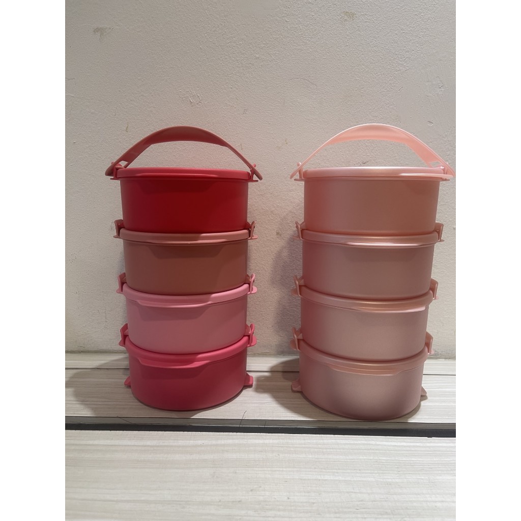 Tupperware Tup Tiffin Set/ Round Click To Go Set 550ml/ Bekas Makanan ...