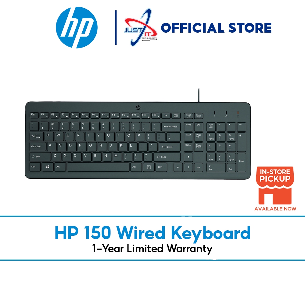 HP 150 Wired Keyboard 664R5AA UUF | Shopee Singapore
