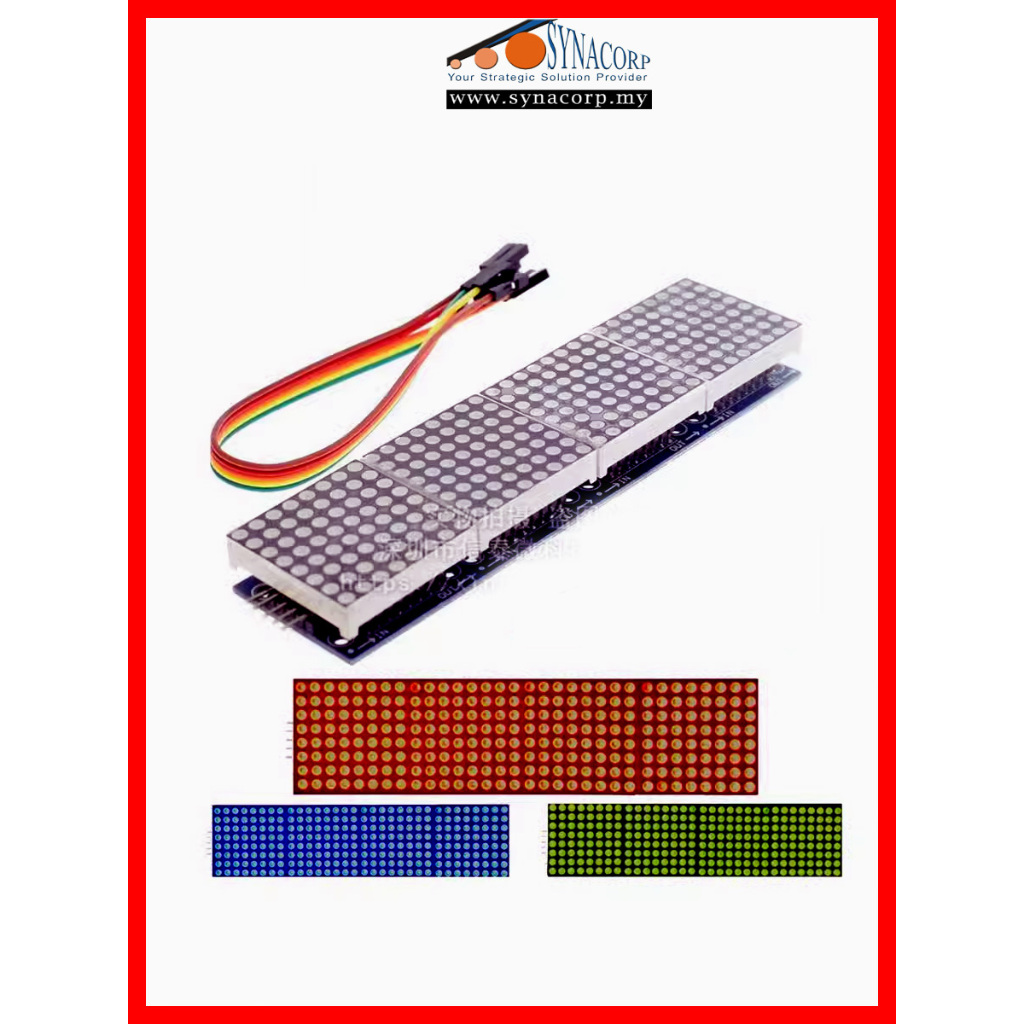Max7219 Dot Matrix Module 4 In 1 Display For Arduino Esp8266 Esp32 8x8 Dot Matrix Led Display