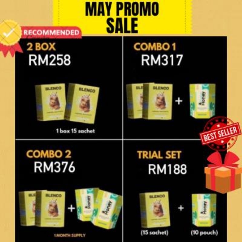 MAY COMBO SET BLENCO COFFEE & FLUSH IT HONEY DETOX | Shopee Singapore
