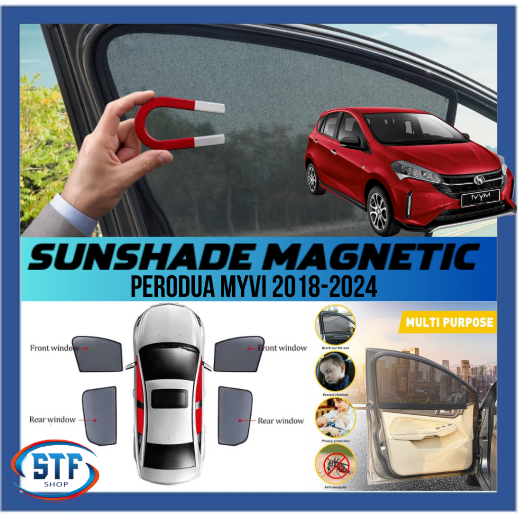 Perodua Myvi Gear Up 2018-2024 Myvi Facelift Gen3 Magnetic Oem Sunshade ...