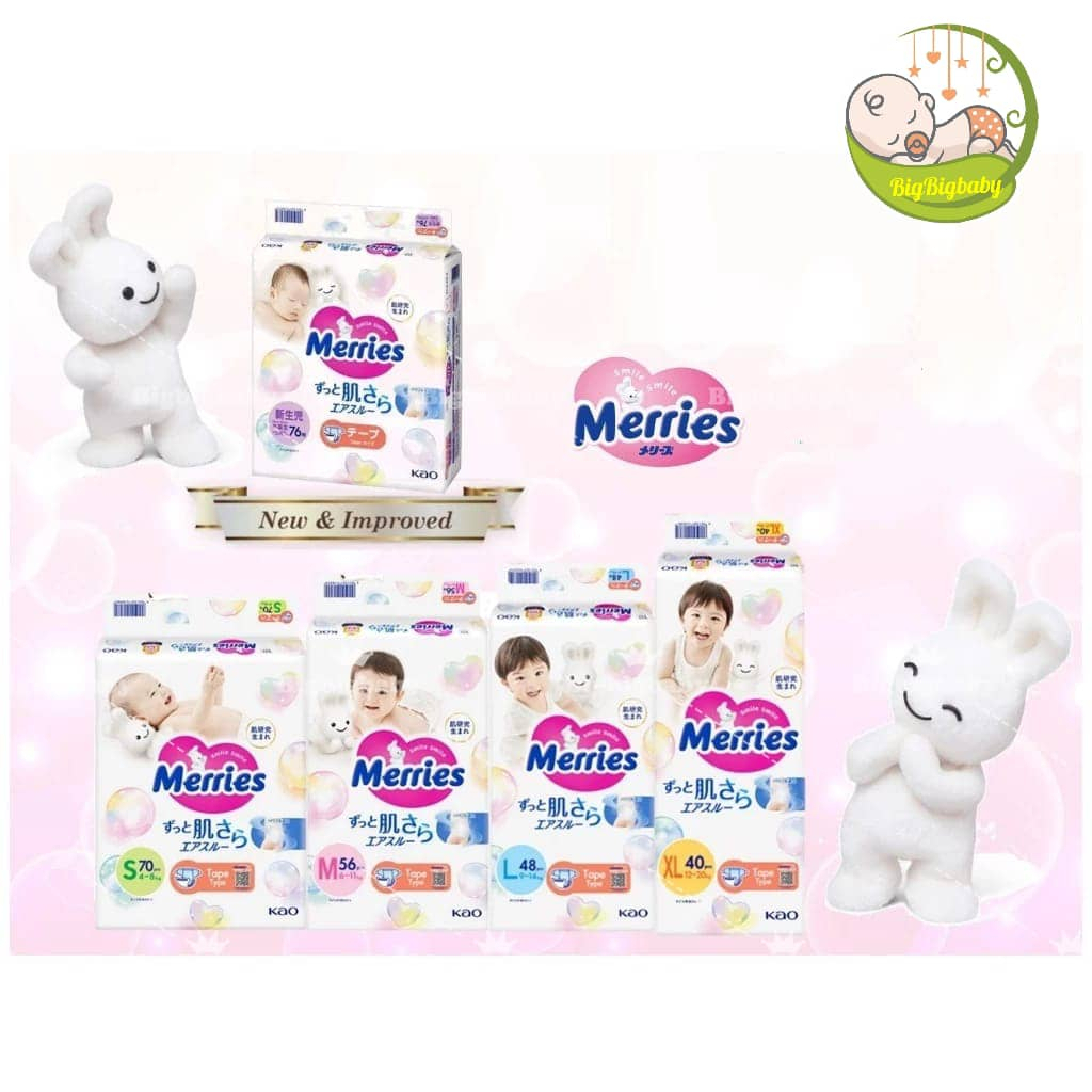Merries Super Premium Tape Baby Diapers (4PACK IN 1BOX)/(1PACK ...