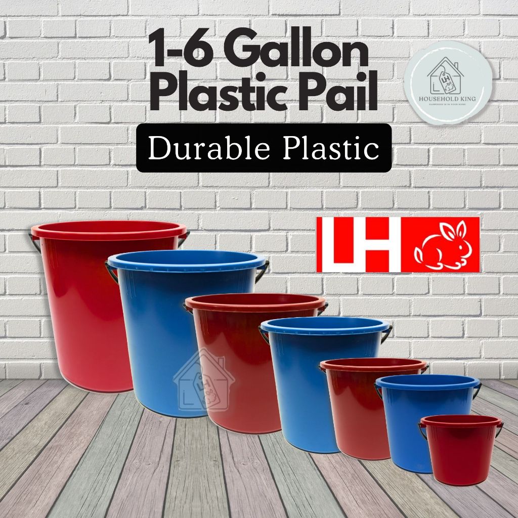 1-6 gallon Plastic Pail / Bucket / Baldi Air/ Bakul/ Tong Mop/ Tong ...
