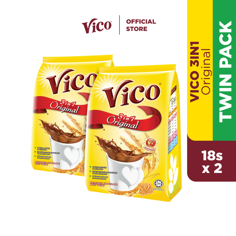 Vico 3 In 1 Chocolate Malt Drink (18's x 32g x 2 Pack) | Shopee Singapore