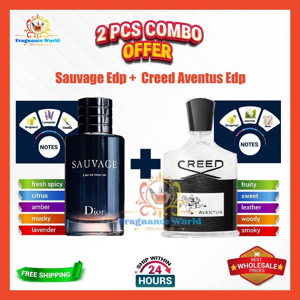 ️Authentic Sauvage Edp for men 100ml + AVentus Edp for men 100ml (Post ...