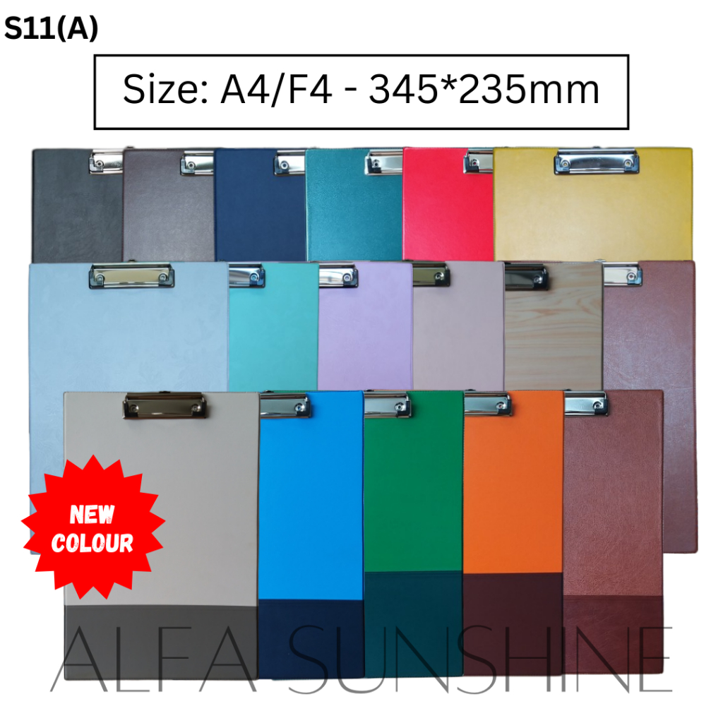 ALFA | PVC Cover Clipboard A4/F4 Size Metal Clip Stationery School ...