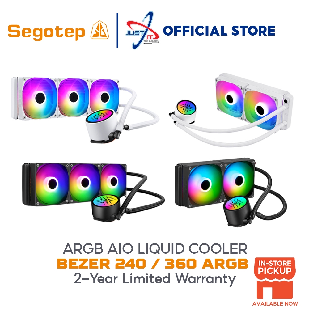 SEGOTEP BEZER 240 / 360 ARGB AIO LIQUID COOLER (BLACK / WHITE) | Shopee ...