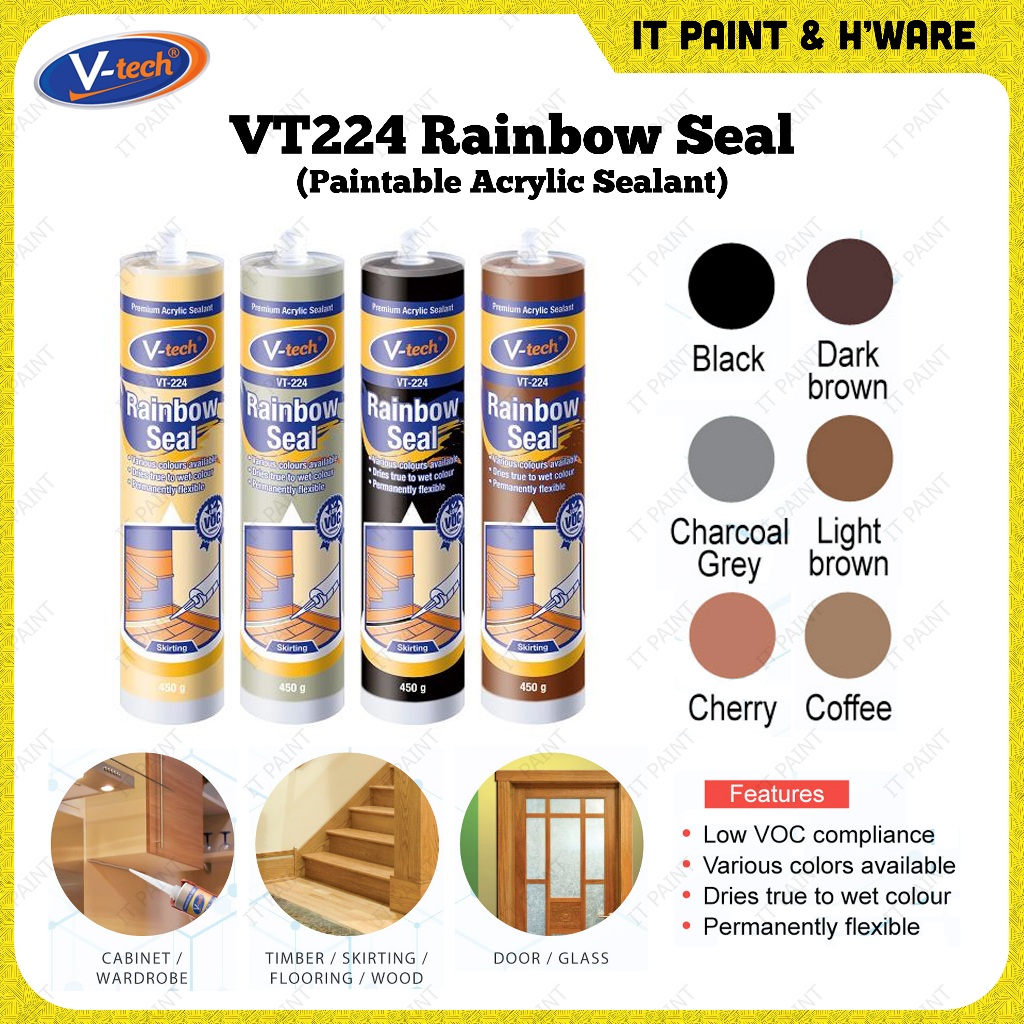 VT-224 V-TECH Rainbow Seal Gap Sealant 450g Premium Acrylic Gap Sealant ...