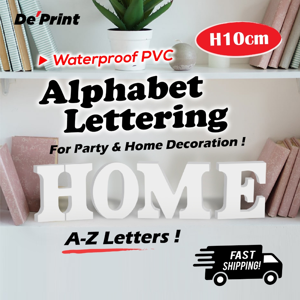 10cm Waterproof Alphabet ABC Block Letter Huruf Hiasan Dinding Huruf ...