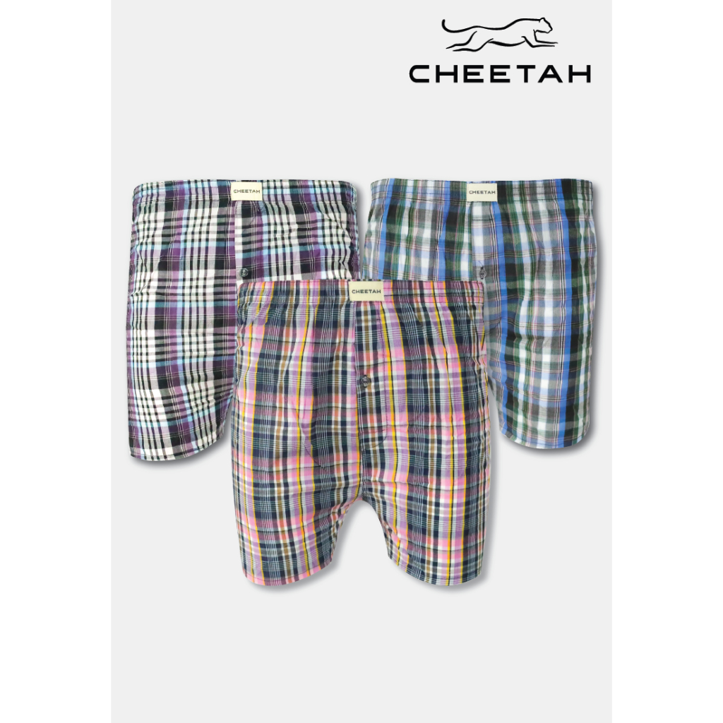 Cheetah Men Underwear 100% Cotton Assorted Checks 3 IN 1 Boxer - 1200 ...
