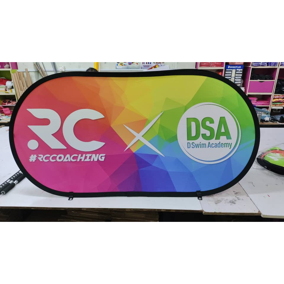 Custom Pop Up A Frame Banner Printing Design Event Oval Banner Bean ...