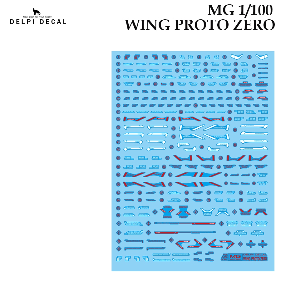[DELPI DECAL] 480 [1] MG 1/100 WING PROTO ZERO GUNDAM WATER SLIDE DECAL ...