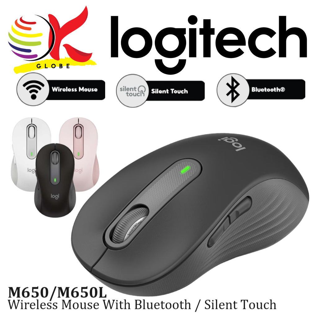 LOGITECH SIGNATURE M650 / M650 L WIRELESS MOUSE WITH BLUETOOTH / SILENT TOUCH / 4000DPI ...