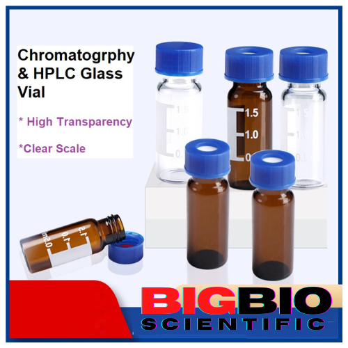 100pcs Chromatography & HPLC Glass Vial with Pre-cut Caps | Shopee ...