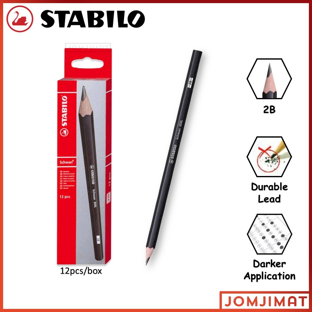 Stabilo Schwan Graphite 2B Pencil 12pcs/box 309L/2B / Stabilo Pensel 2B ...