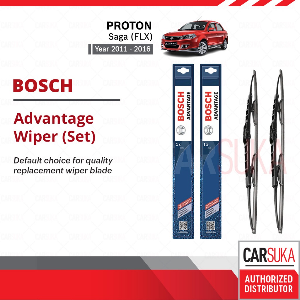 Bosch Advantage U Hook Wiper Set for Proton Saga FL / FLX (22"/17") | Shopee Singapore