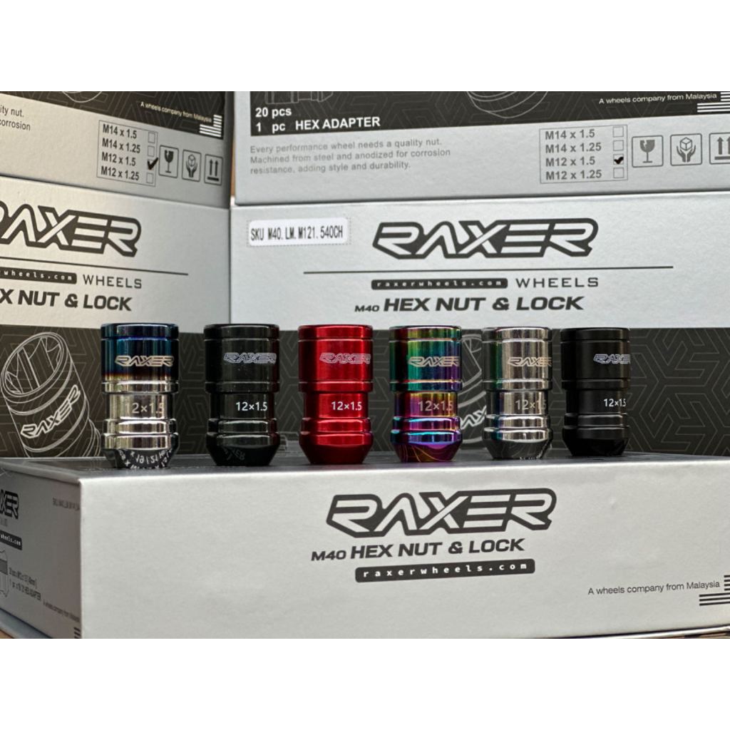 (NEW) Raxer wheel nut M40 Hex Nut M12x1.5 - Suitable for most car ...