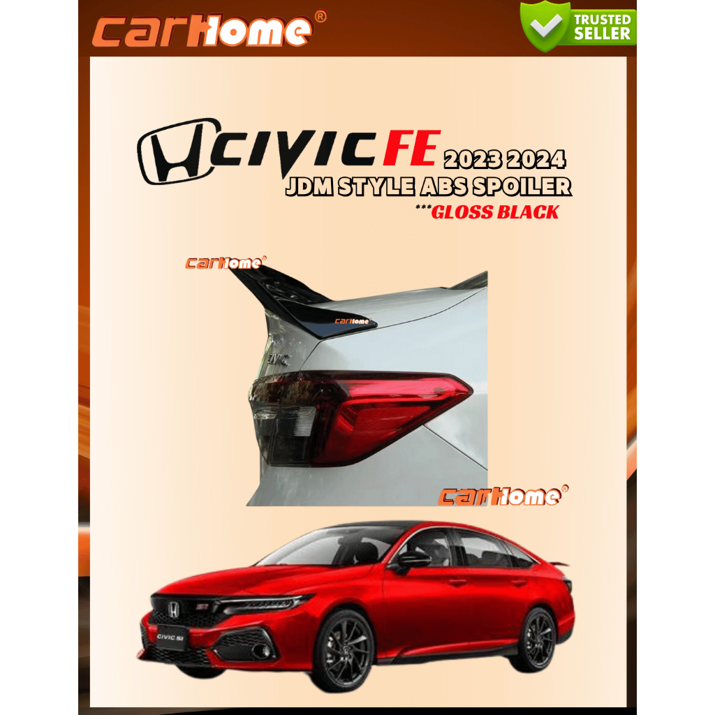 HONDA CIVIC FE 2022 2023 2024 JDM SPOILER DUCKTAIL TRUNK WING ABS ...
