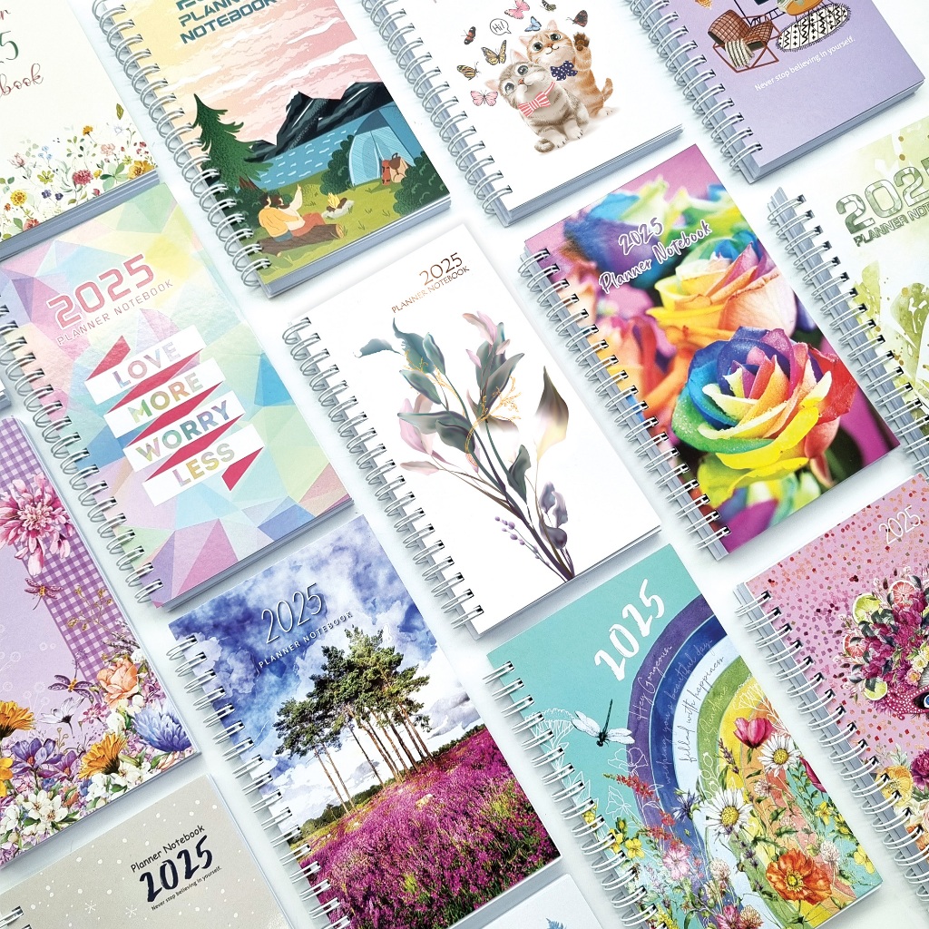 2025 Slim Wire O spiral planner diary week month year planner Journal ...