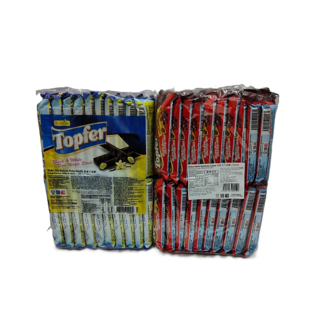 TOPFER BLACK & WHITE DUO WAFER STICK / CHOCOLATE WAFER STICK 40X7G ...