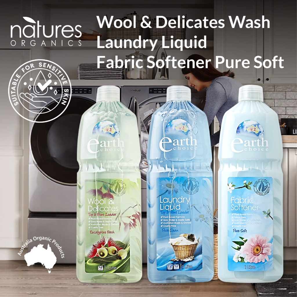 Earth Choice Fabric Conditioner Softener & Wool Wash & Delicates Wash ...