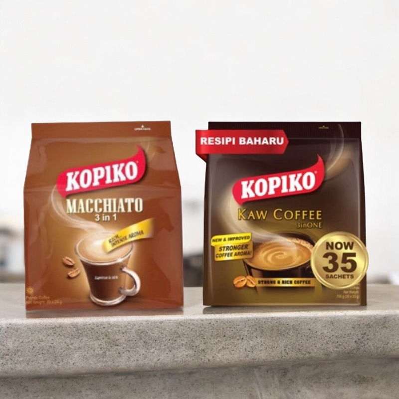 Kopiko 3in 1 / Macchiato Kaw Coffee Premix Coffee (20 x 24g) | Shopee ...