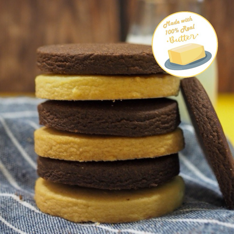 Round Mix Pure Butter & Cocoa Butter Cookies (Homemade , Less Sugar ...