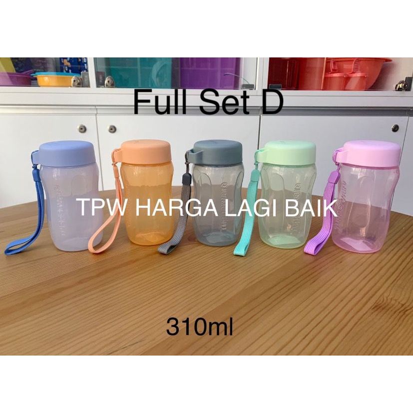 Tupperware Eco Fashion Flip Top and Flat Seal Water Bottle 310ml (Botol ...