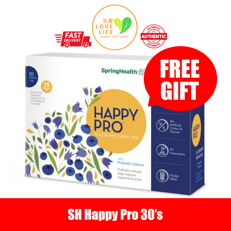 FREESHIPPING EXP09/2025 SpringHealth Happy Pro Blueberry Drink Mix ...
