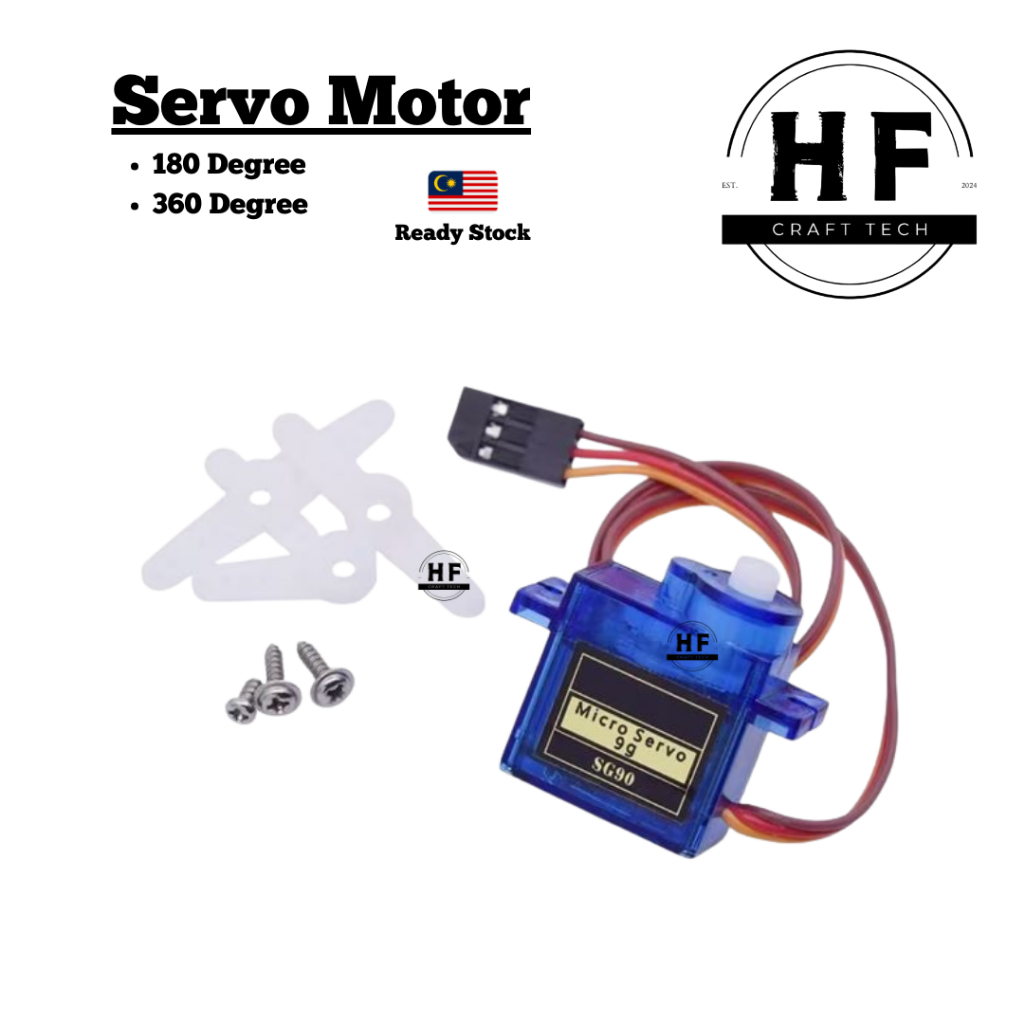 SG90 Micro Servo Motor 9G 180 / 360 Degree TowerPro Set for Arduino DIY ...