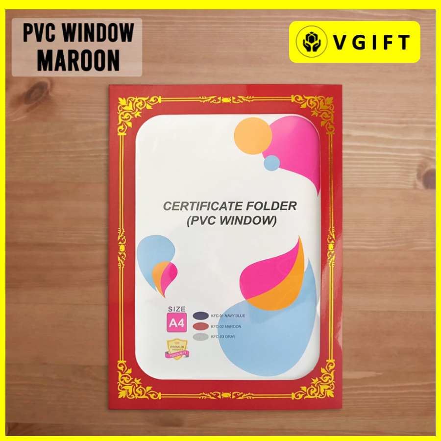 A4 Certificate Holder Hard Cover with Gold Border Card Board Folder ...