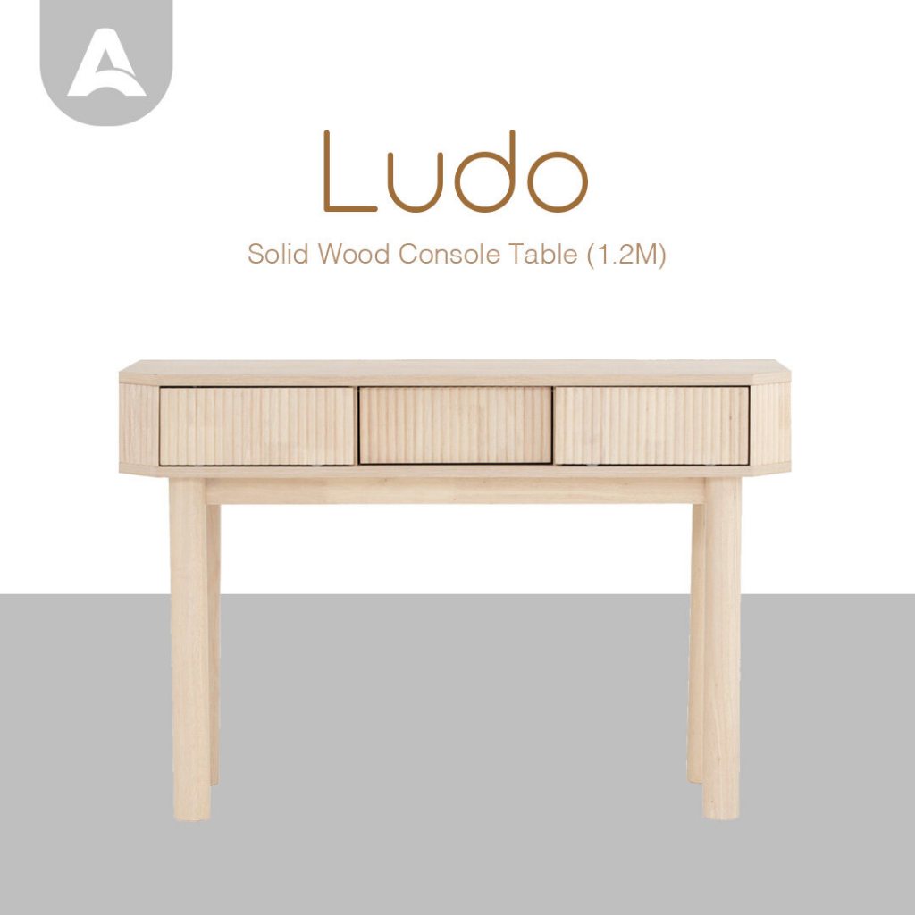 Arturo - Ludo Solid Wood Console Table (1.2M) | Shopee Singapore